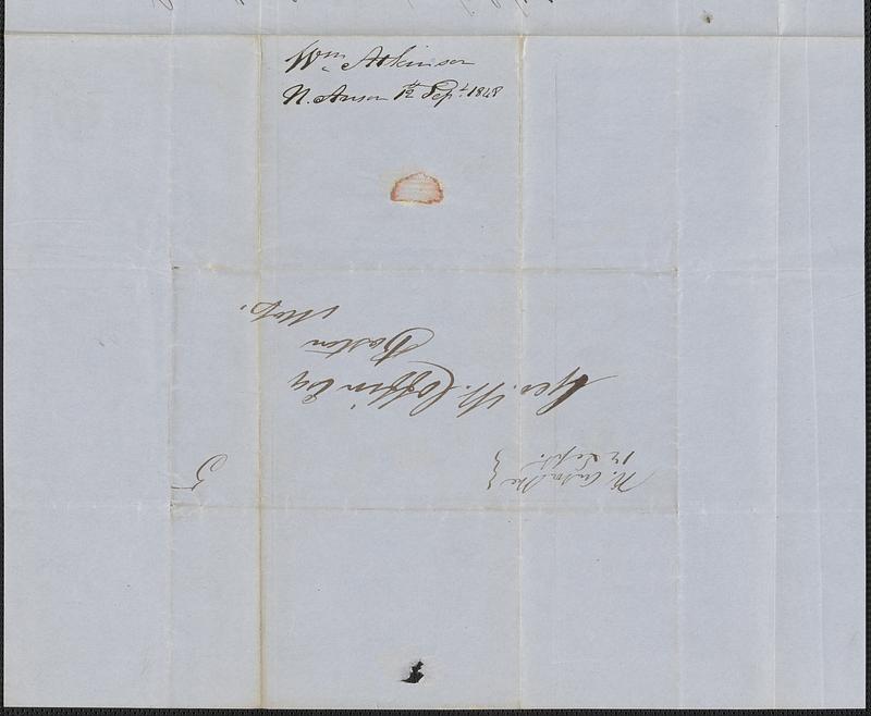 William Atkinson to George Coffin, 12 September 1848 - Digital Commonwealth
