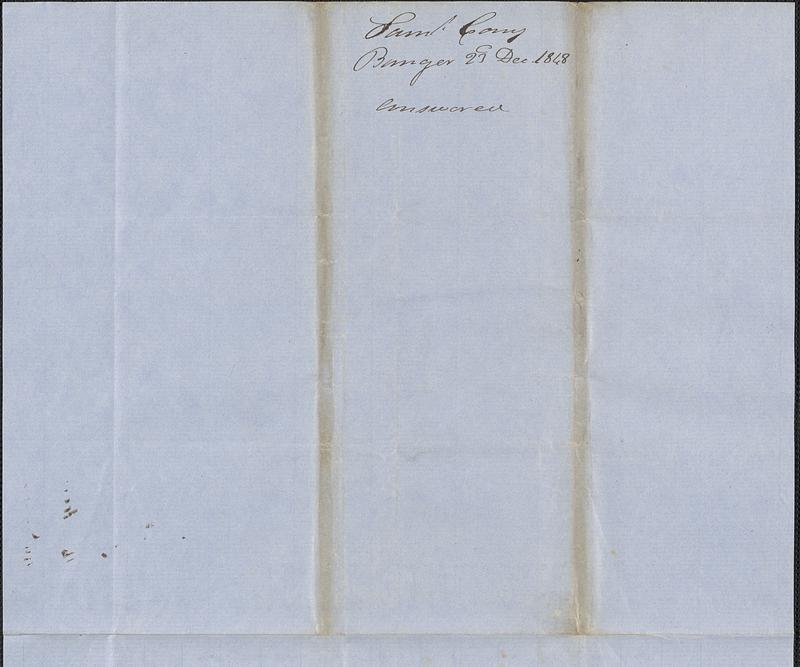 Samuel Cony to George Coffin, 23 December 1848 - Digital Commonwealth