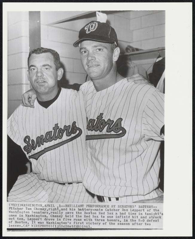 Washington – Brilliant Performance By Senators’ Battery – Pitcher Tom ...