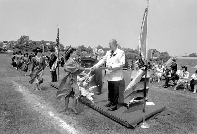 Chairman Quigley hands out diplomas at graduation - Digital Commonwealth