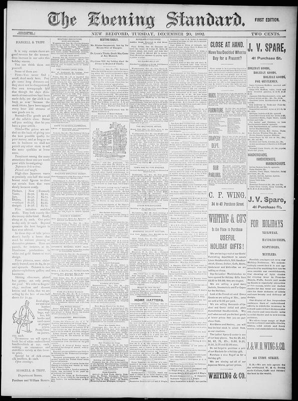 Evening Standard. December 20, 1892 - Digital Commonwealth