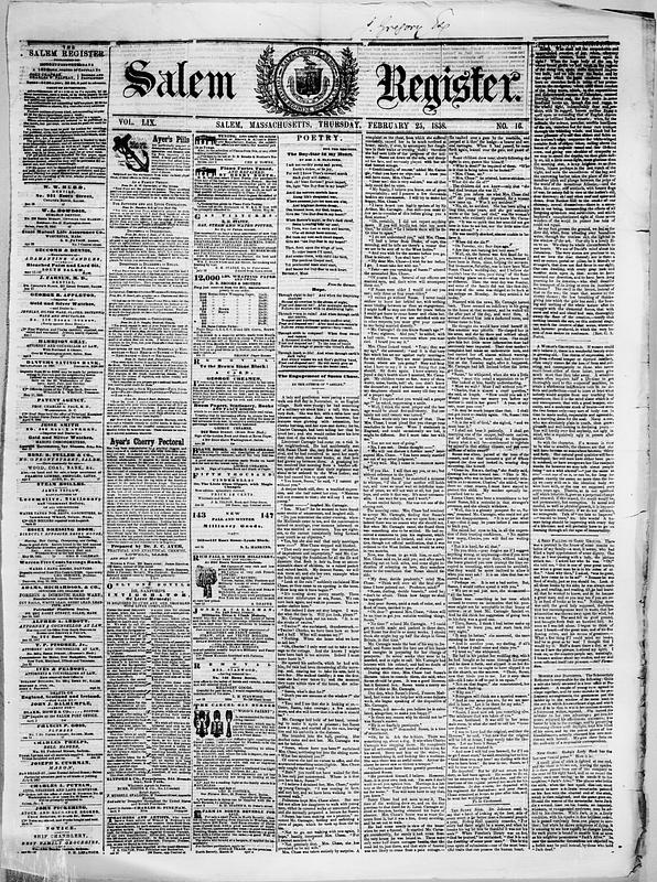 Salem Register. February 25, 1858 - Digital Commonwealth