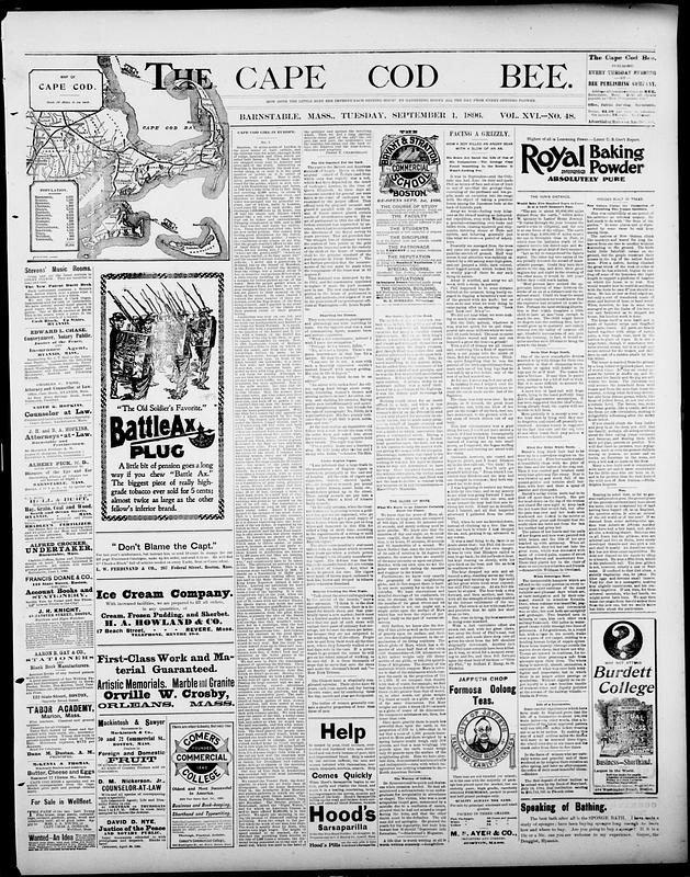 The Cape Cod Bee. September 01, 1896 - Digital Commonwealth