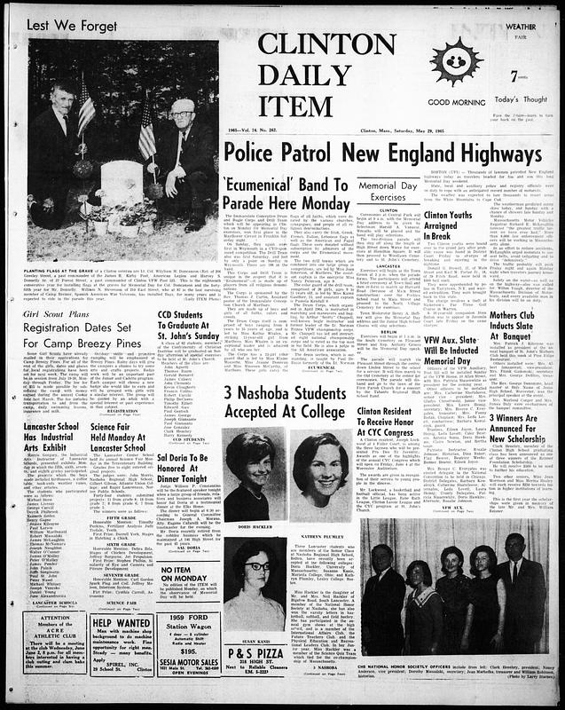 Clinton Daily Item. May 29, 1965 - Digital Commonwealth
