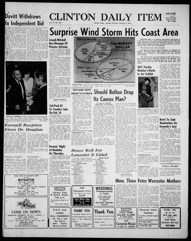 Clinton Daily Item. February 03, 1970 - Digital Commonwealth