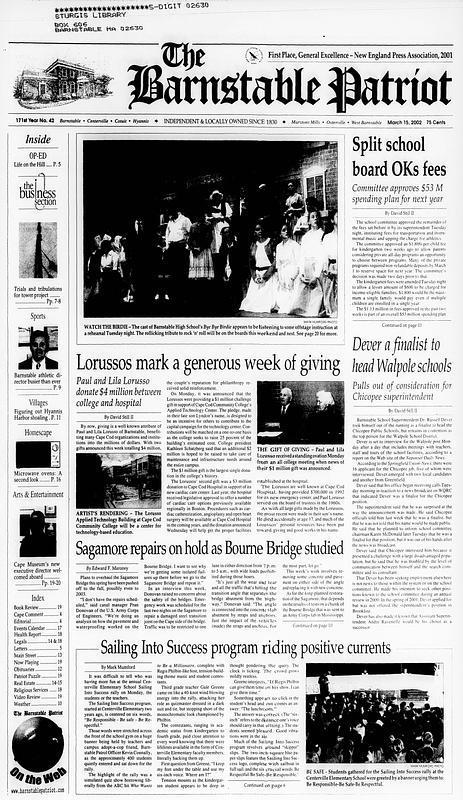 Barnstable Patriot. March 15, 2002 - Digital Commonwealth