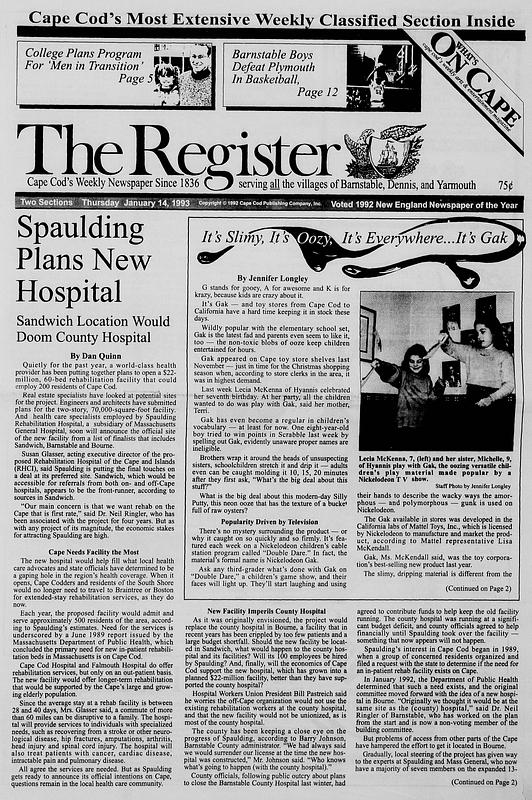 The Register. January 14, 1993 - Digital Commonwealth