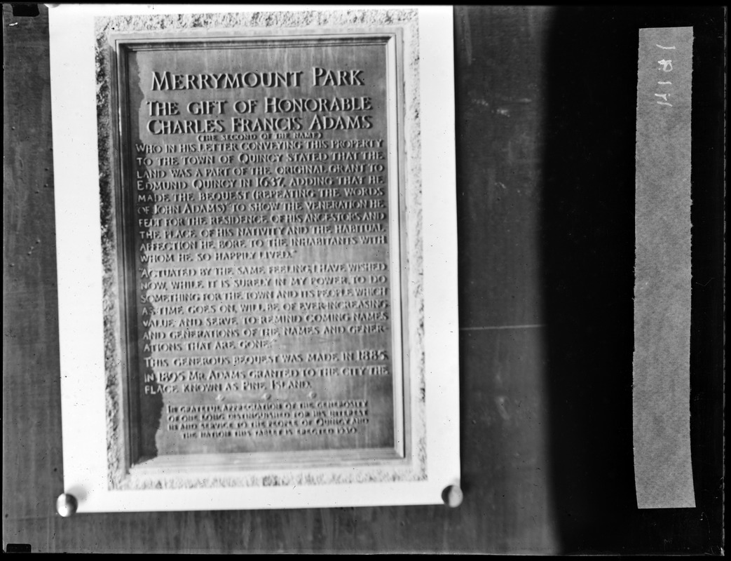 Inscription on memorial tablet - Digital Commonwealth