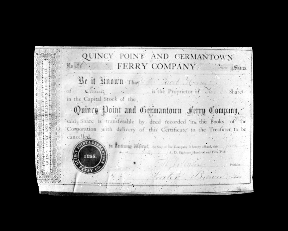 Quincy Point and Germantown Ferry Company - Digital Commonwealth