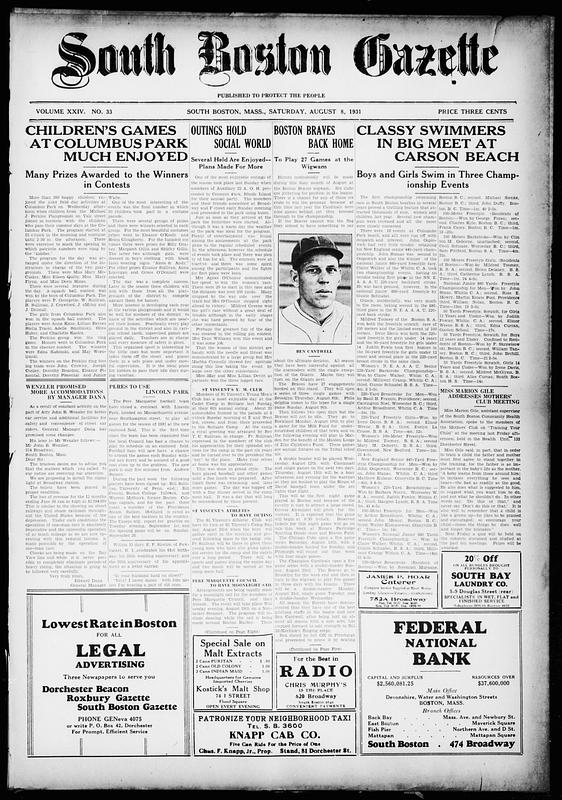 South Boston Gazette, August 08, 1931 - Digital Commonwealth