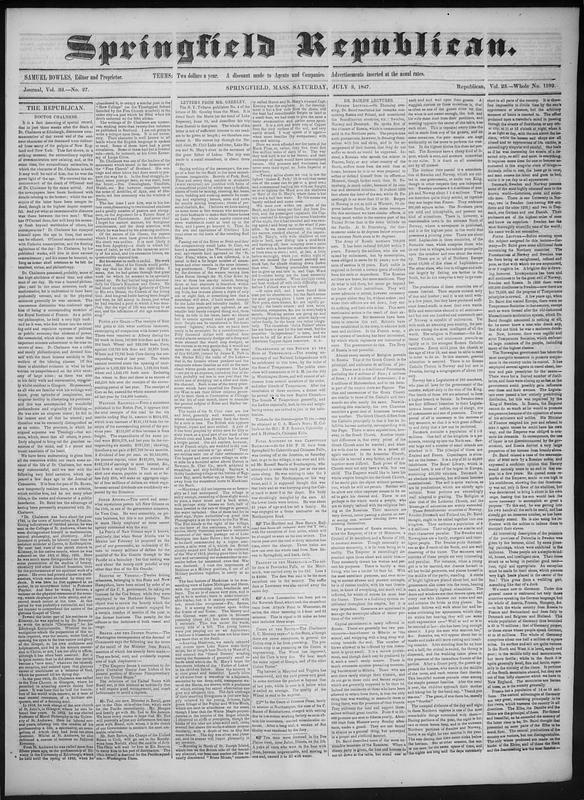 Springfield Republican. July 03, 1847 - Digital Commonwealth