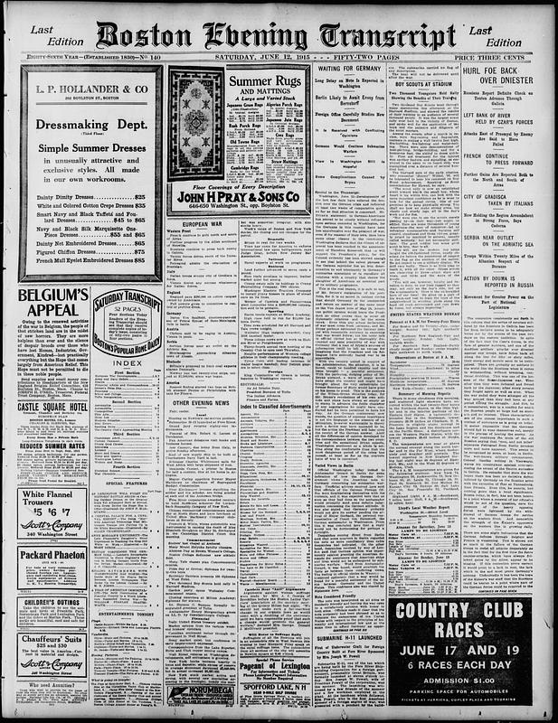 Boston Evening Transcript. June 12, 1915 - Digital Commonwealth