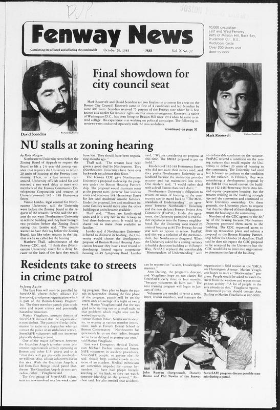 The Fenway News. October 29, 1983 - Digital Commonwealth