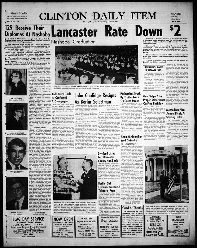 Clinton Daily Item. June 13, 1967 - Digital Commonwealth