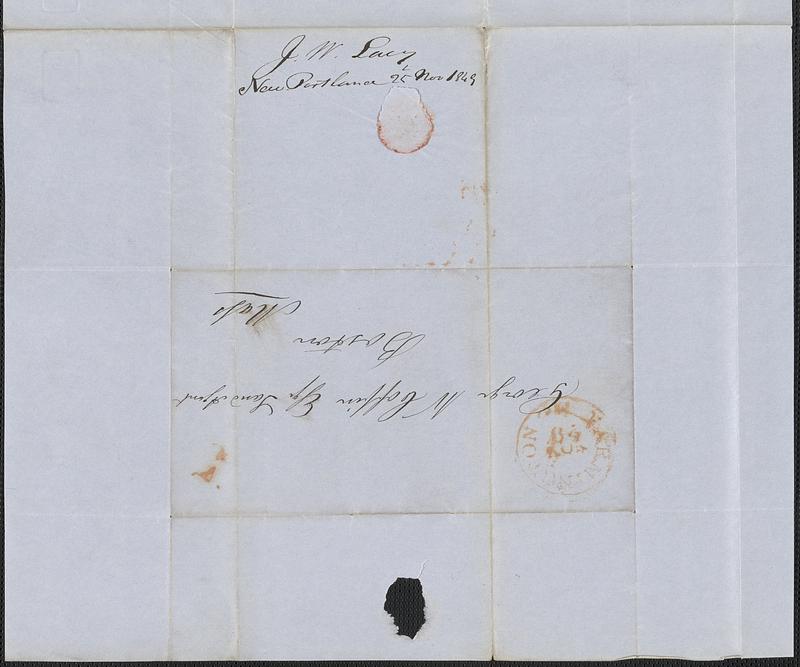 J. W Lacy to George Coffin, 25 November 1849 - Digital Commonwealth