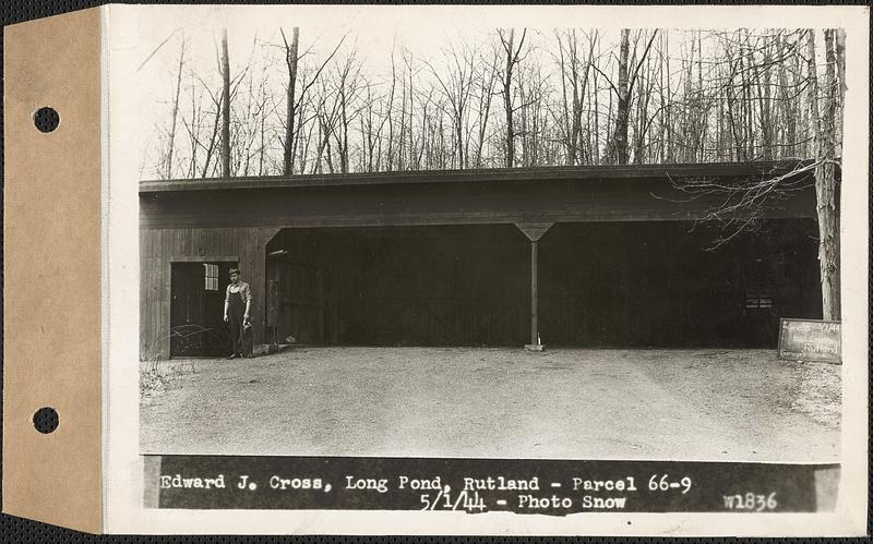 Edward J. Cross, garage, Long Pond, Rutland, Mass., May 1, 1944 ...