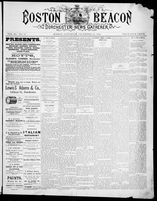 The Boston Beacon and Dorchester News Gatherer, December 27, 1884 ...