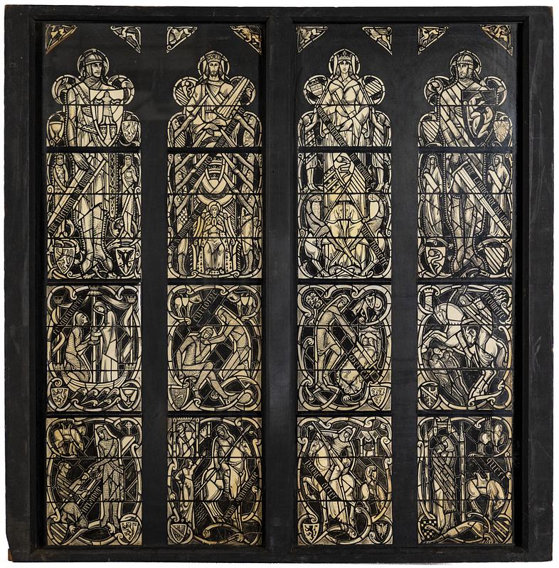 Part of Malory's Morte d'Arthur window, one of a series of four ...