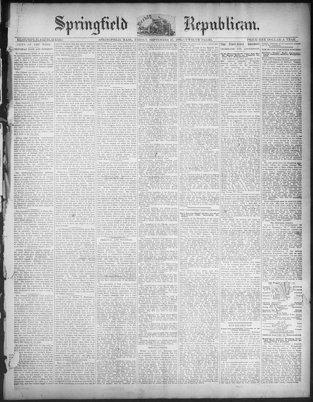 Springfield Weekly Republican. September 27, 1895 - Digital Commonwealth
