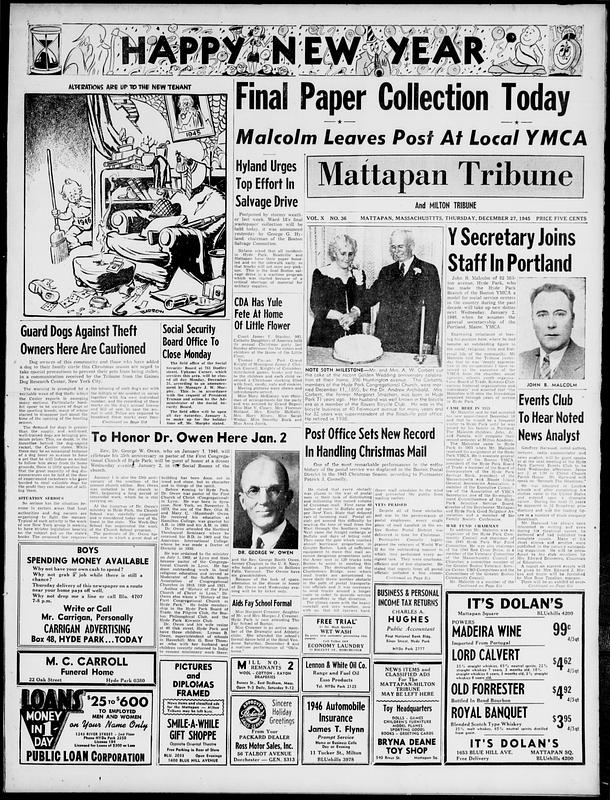 Mattapan Tribune. December 27, 1945 - Digital Commonwealth