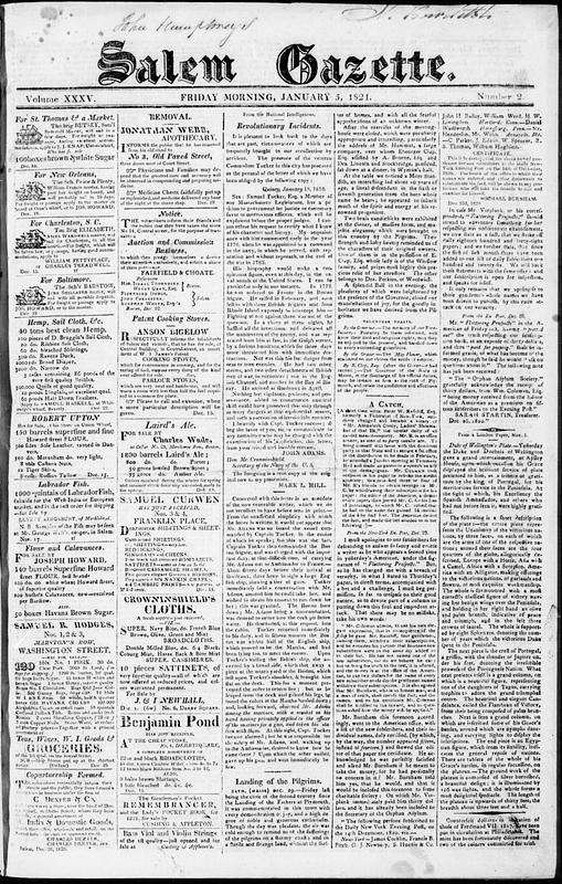 The Salem Gazette. January 05, 1821 - Digital Commonwealth