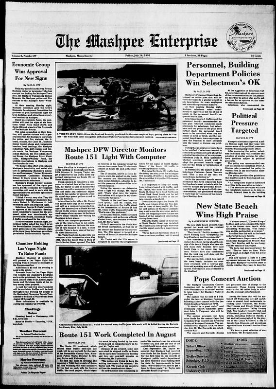 The Mashpee Enterprise. July 14, 1995 - Digital Commonwealth