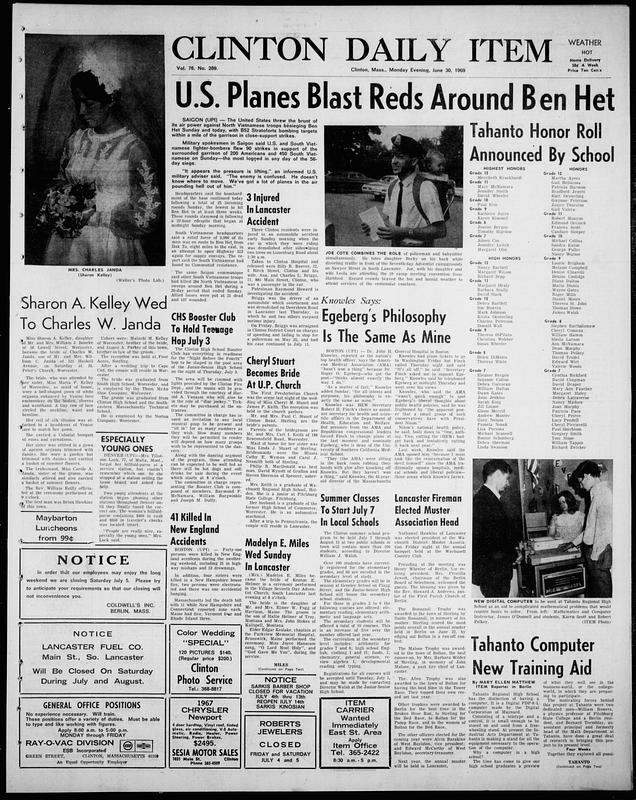 Clinton Daily Item. June 30, 1969 - Digital Commonwealth