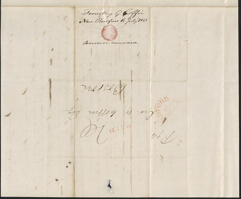 Timothy G. Coffin to George Coffin, 14 July 1843 - Digital Commonwealth