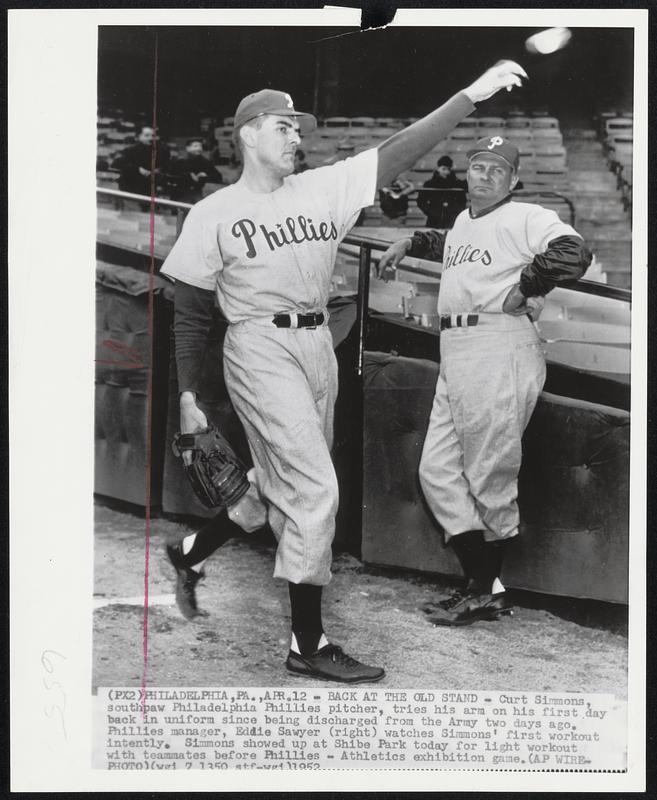 Back at The Old Stand - Curt Simmons, southpaw Philadelphia Phillies ...