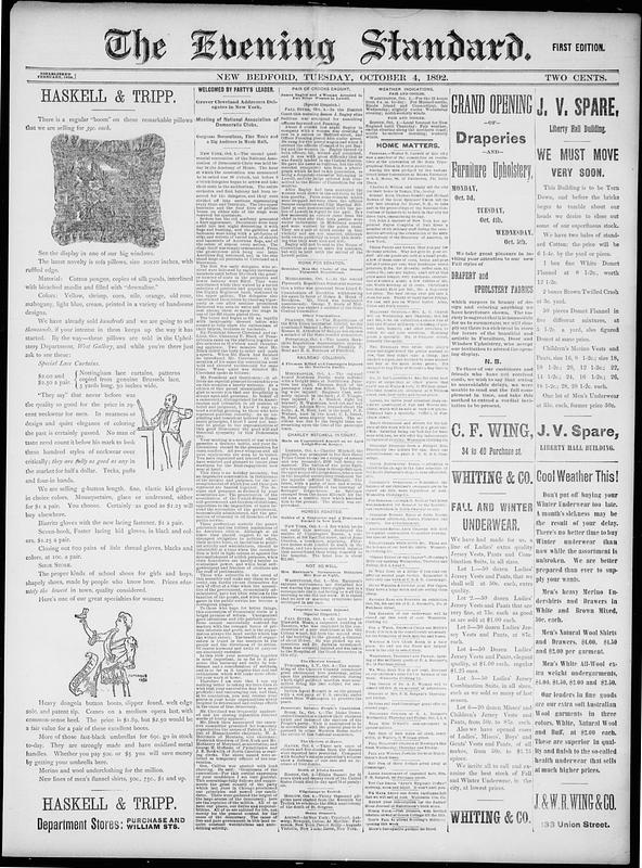 Evening Standard. October 04, 1892 - Digital Commonwealth
