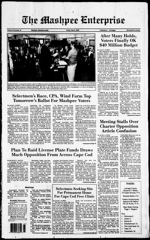The Mashpee Enterprise. May 06, 2005 - Digital Commonwealth