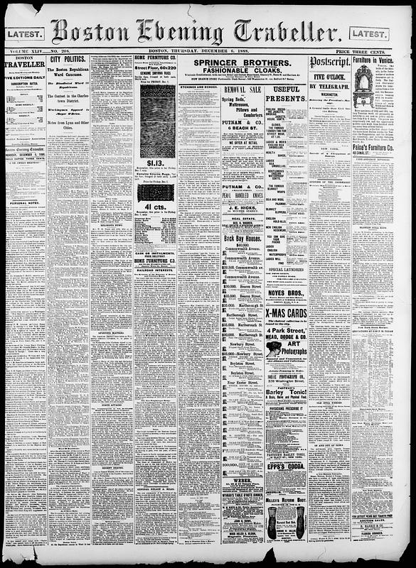 Boston Evening Traveller. December 06, 1888 - Digital Commonwealth