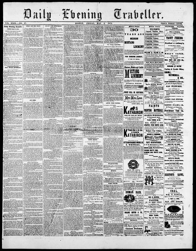 Daily Evening Traveller. May 02, 1873 - Digital Commonwealth