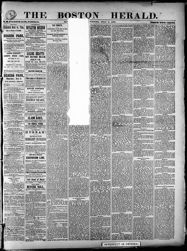 The Boston Herald. July 06, 1876 - Digital Commonwealth