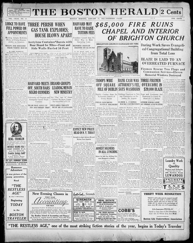 Boston Herald. January 17, 1921 - Digital Commonwealth
