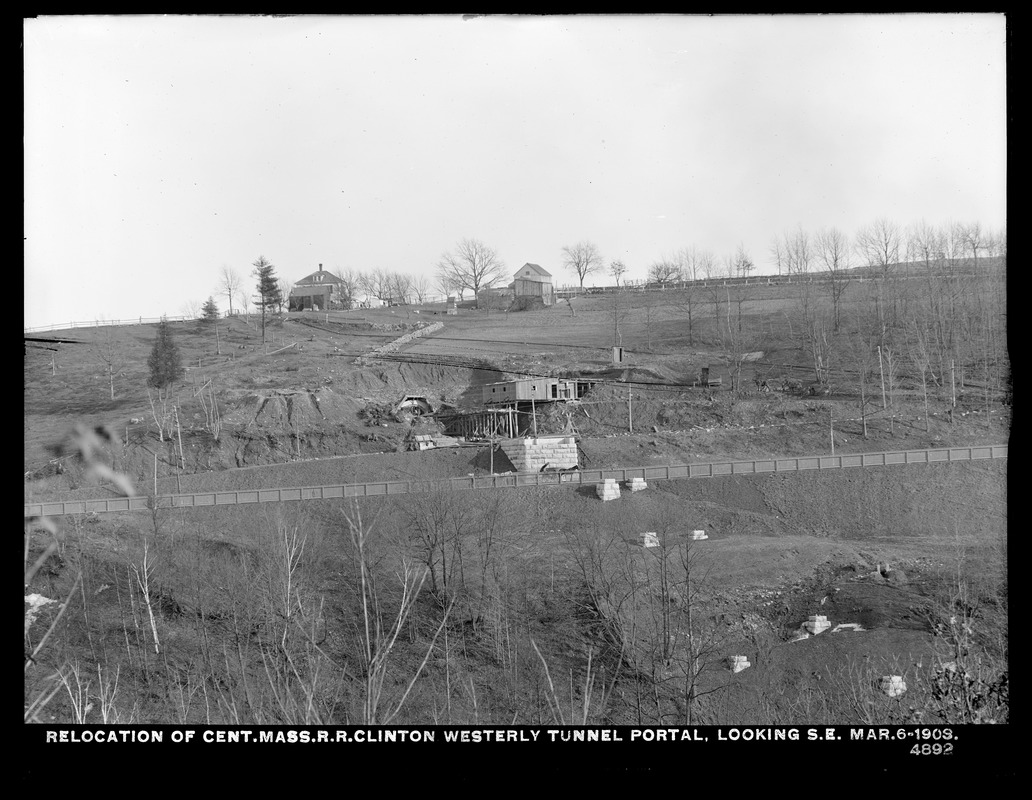 Relocation Central Massachusetts Railroad, westerly tunnel portal ...