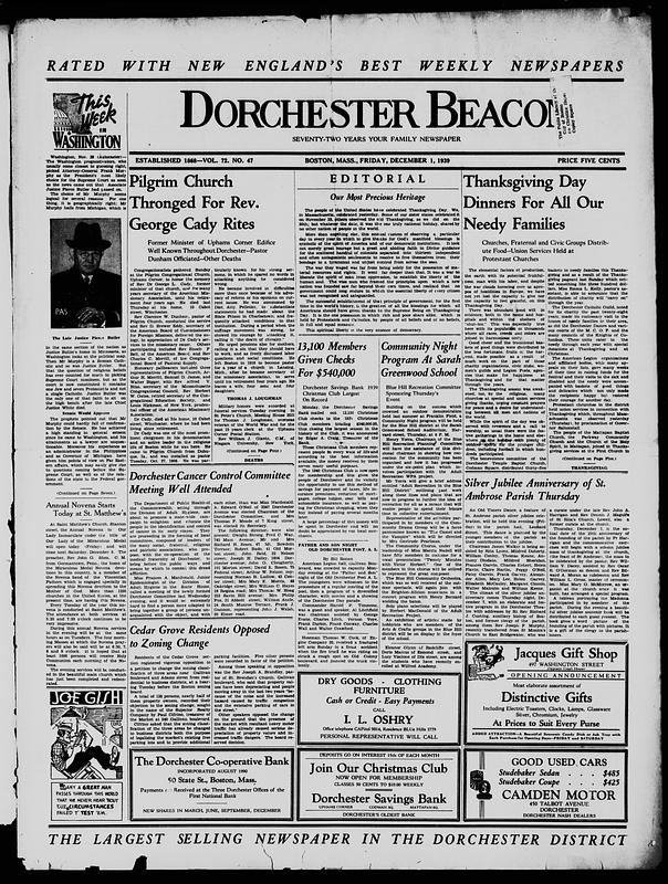 The Dorchester Beacon. December 01, 1939 - Digital Commonwealth