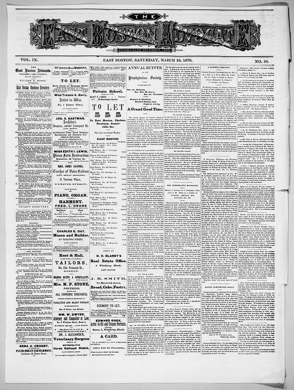 The East Boston Advocate. March 16, 1878 - Digital Commonwealth