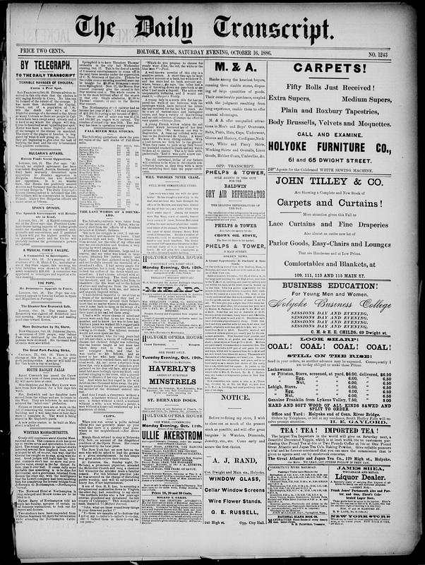 The Daily Transcript. October 16, 1886 - Digital Commonwealth