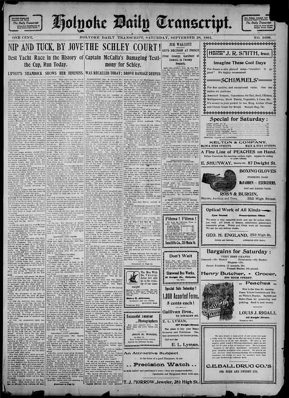 The Holyoke Daily Transcript. September 28, 1901 - Digital Commonwealth