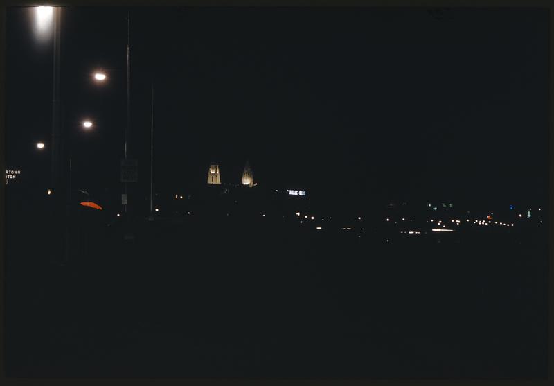 Night scene, Cambridge from Boston - Digital Commonwealth