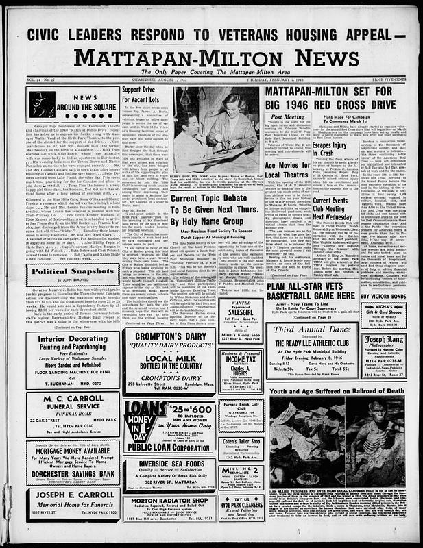 Mattapan-Milton News, February 07, 1946 - Digital Commonwealth