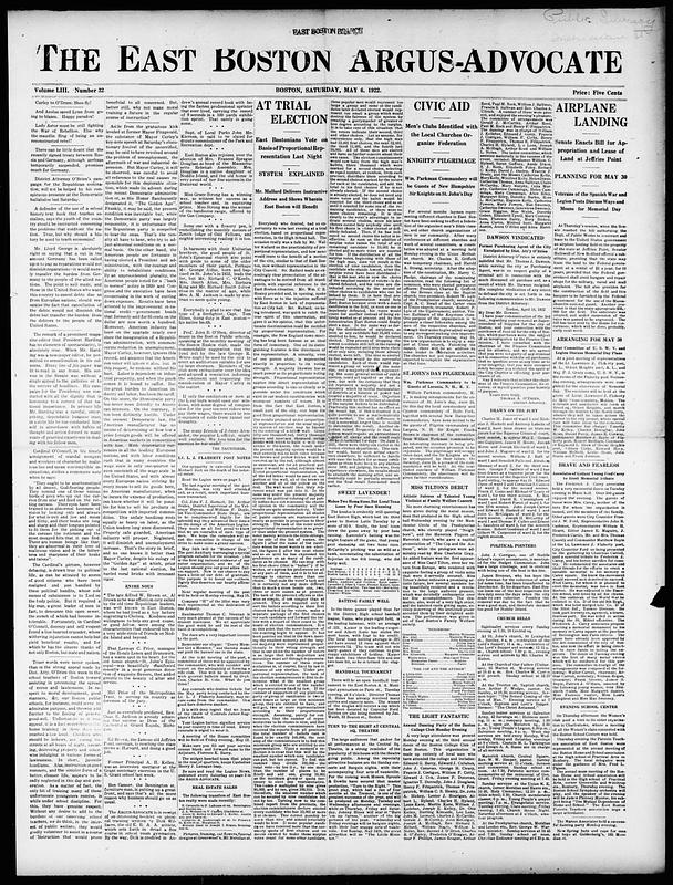 East Boston Argus-Advocate. May 06, 1922 - Digital Commonwealth