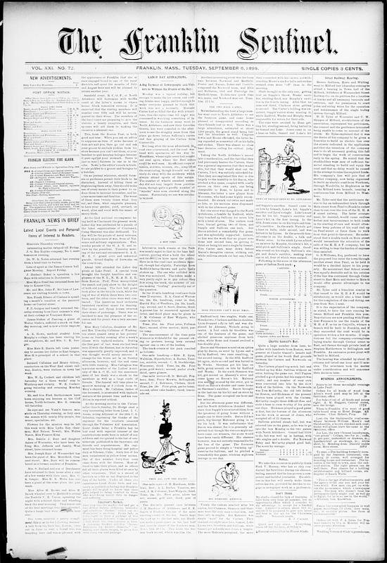 The Franklin Sentinel. September 06, 1898 - Digital Commonwealth