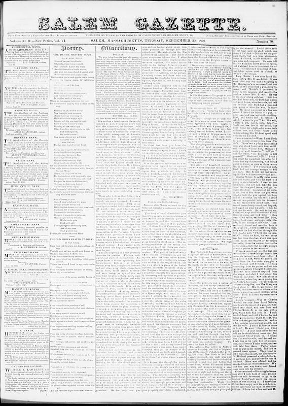 The Salem Gazette. September 30, 1828 - Digital Commonwealth