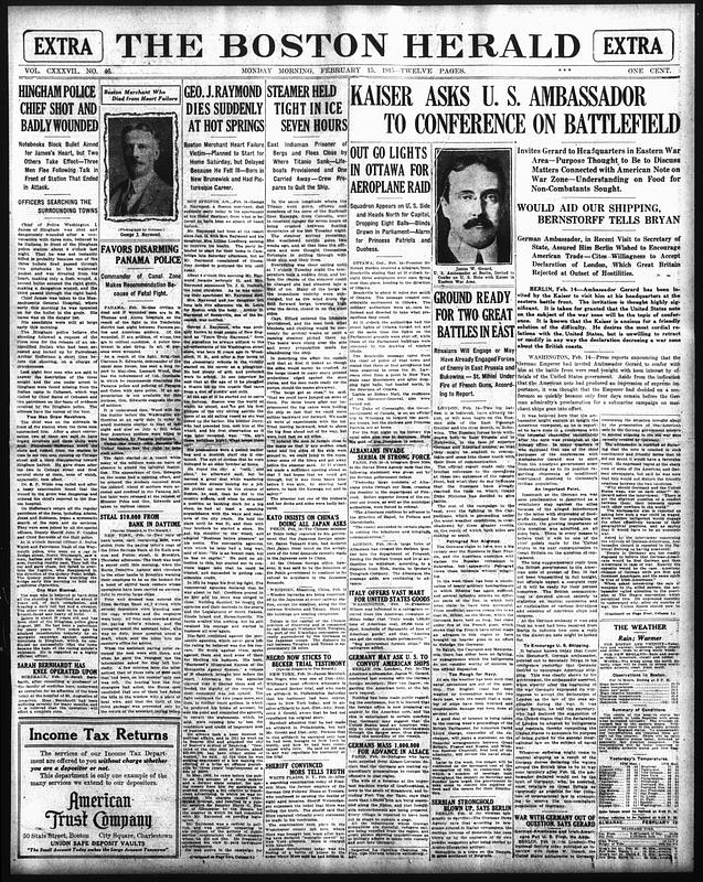 The Boston Herald. February 15, 1915 - Digital Commonwealth