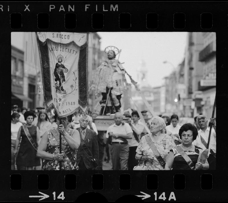 Saint festival parade on Hanover Street, North End, Boston - Digital ...