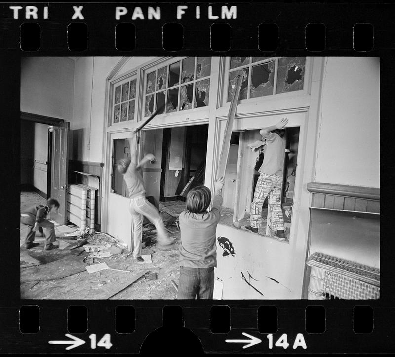 Local kids trash school during its demolition, South Boston - Digital ...