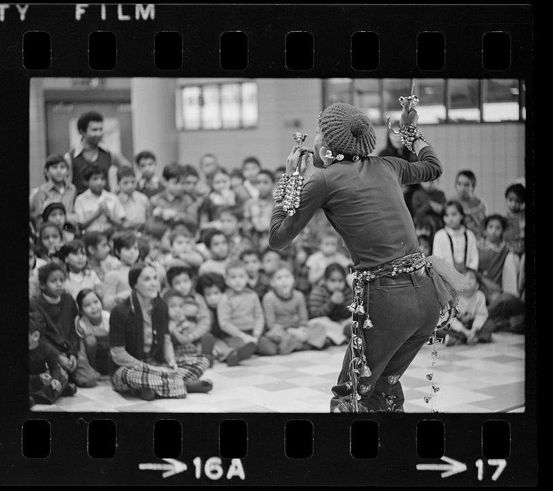 Brother Blue performs for schoolchildren, Dorchester - Digital Commonwealth