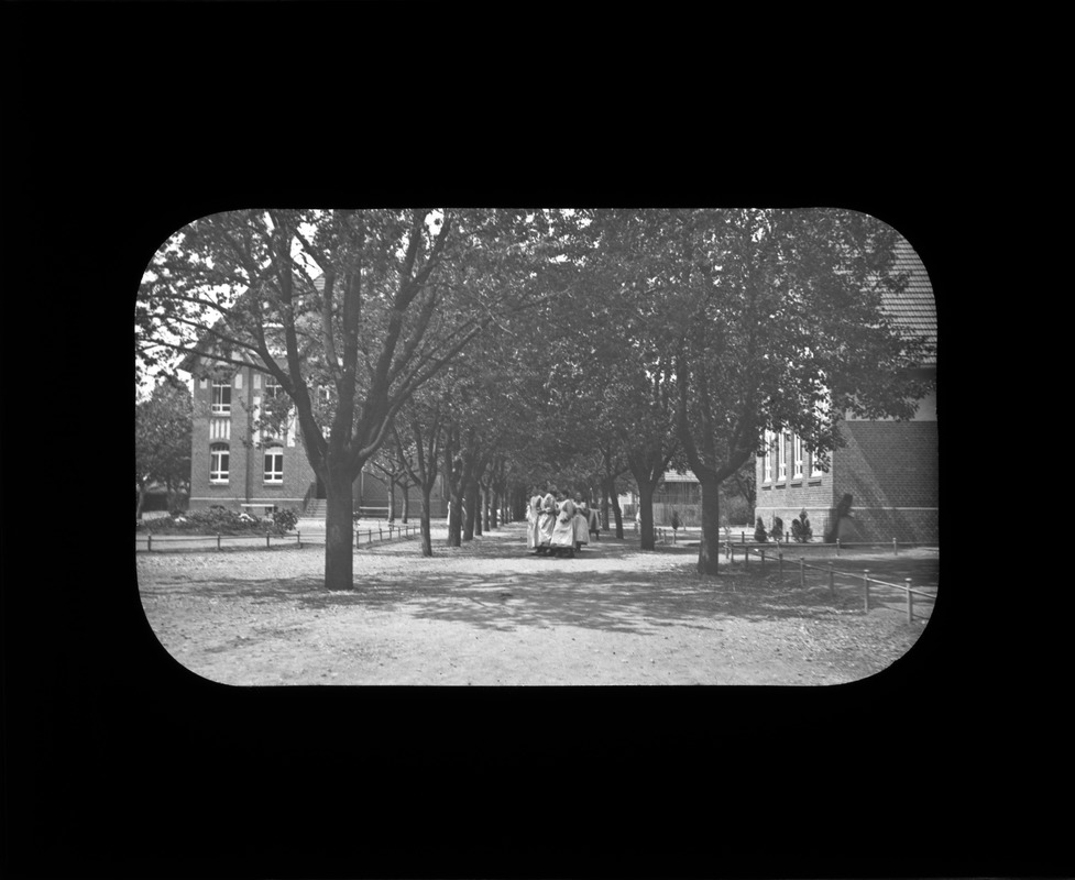 Group of Girls Walking, Unknown School for the Blind - Digital Commonwealth